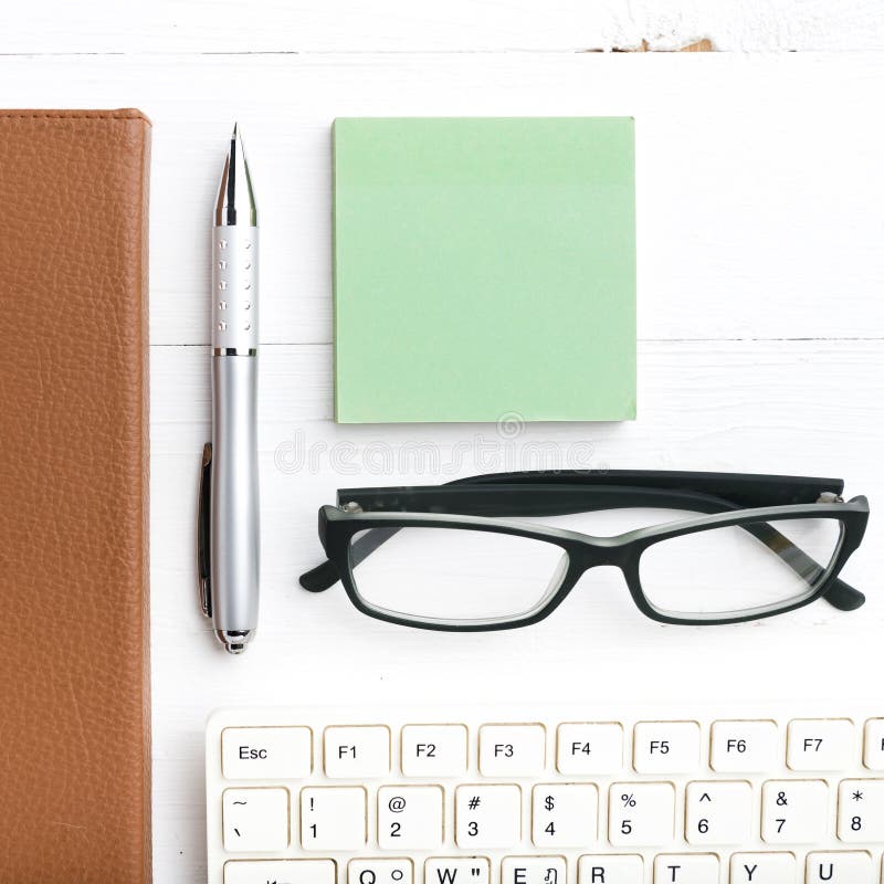 Computer and sticky note stock photo. Image of white - 61050512