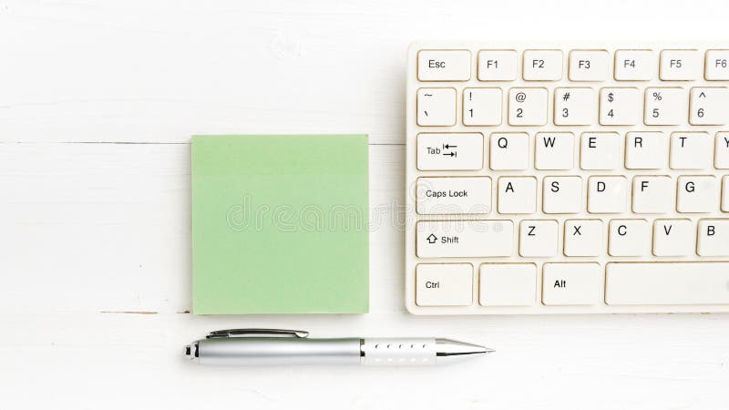 Computer and sticky note stock photo. Image of white - 61050512