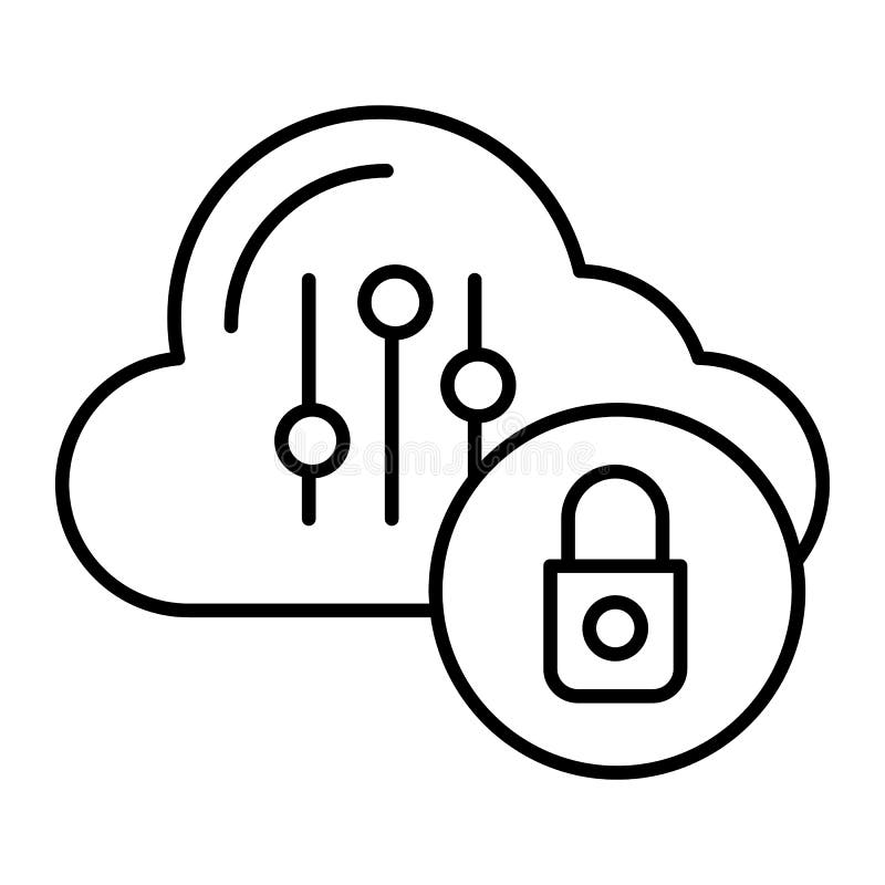Data Protection Line Icon Set, Computer Safety Symbols Collection ...
