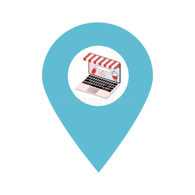 Computer Store Location Map Pin Pointer Icon. Element of Map Point for ...