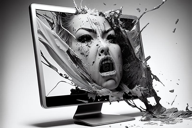 Computer Stress and Frustration Leading To Mental Health Issues Stock ...