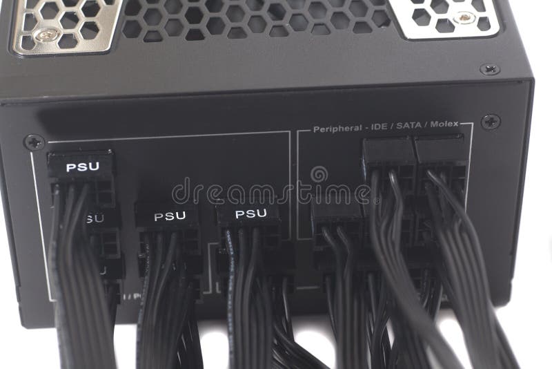 Computer-Stromversorgungs-Einheit Mit Kabel Stockbild - Bild von ...