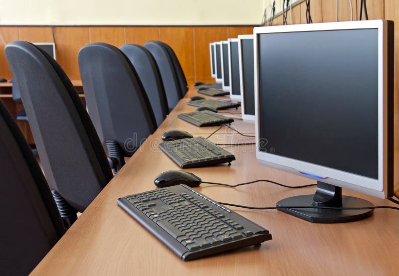 Computer study lab stock image. Image of contrasty, desktop - 21773929