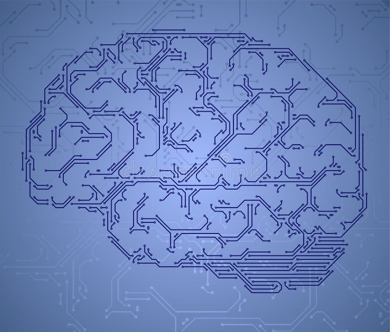 Vector Circuit Electric Brain Stock Vector - Illustration of innovative ...