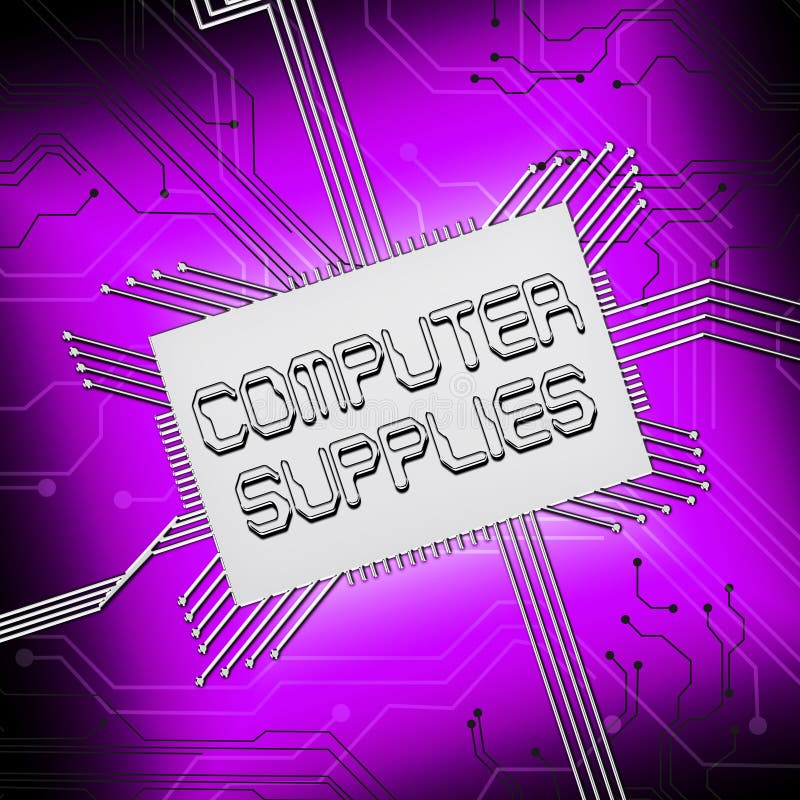Computer Supplies Shows Pc Equipment 3d Illustration Stock Illustration ...