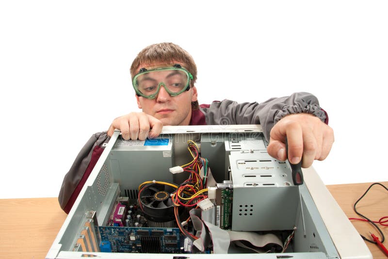 Computer support engineer stock photo. Image of electrician - 15462806