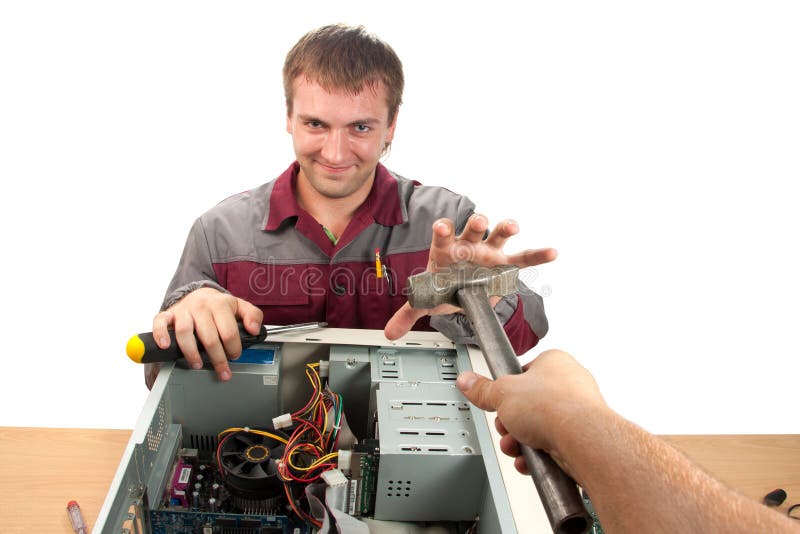 Computer support engineer stock photo. Image of industry - 15462808