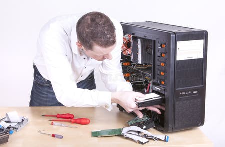 Computer support engineer stock image. Image of hard - 28926533