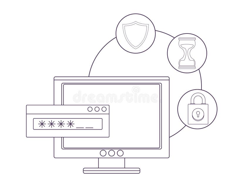 Computer with switch stock vector. Illustration of data - 138654800