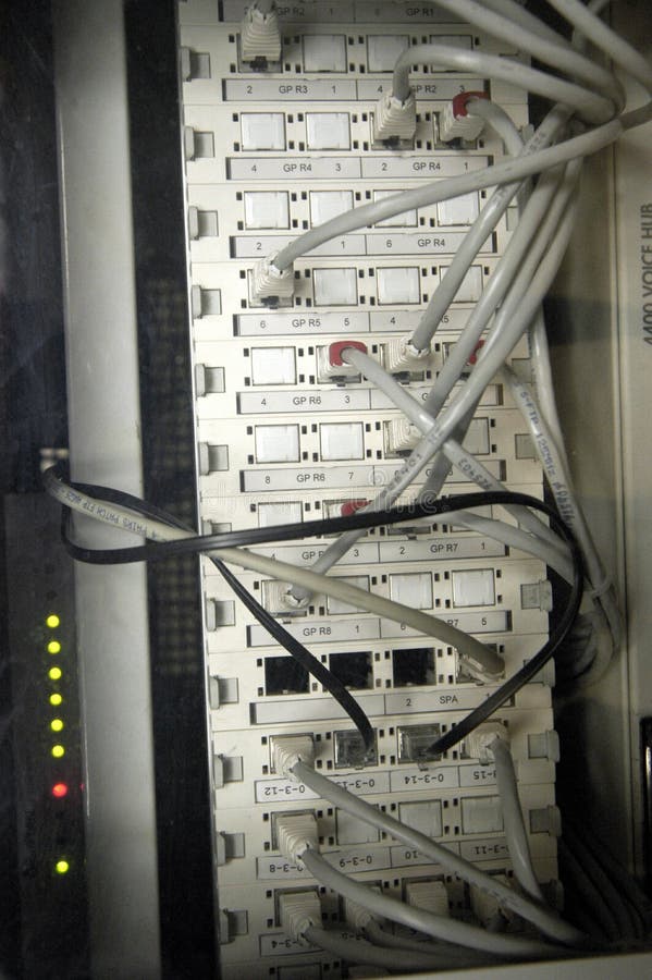Computer Switch with Network Cables Stock Image - Image of device ...