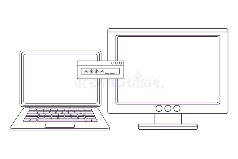 Computer with switch stock vector. Illustration of learning - 138654735