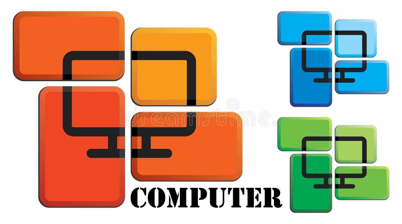 Computer symbol on buttons stock vector. Illustration of symbol - 102911408