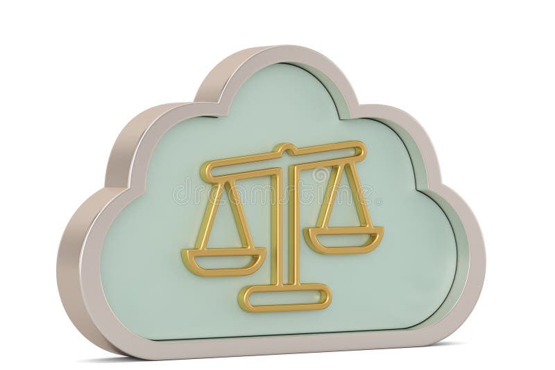 Computer Symbol on 3D Cloud Isolated on White Background. 3D ...