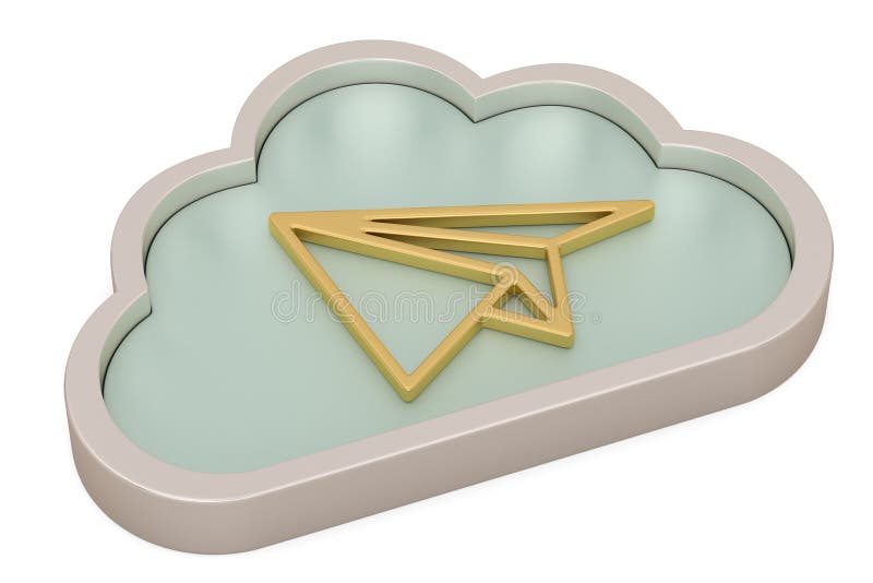 Computer Symbol on 3D Cloud Isolated on White Background. 3D ...