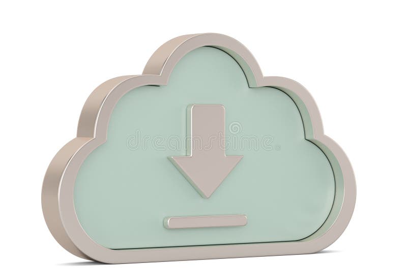 Computer Symbol on 3D Cloud Isolated on White Background. 3D ...