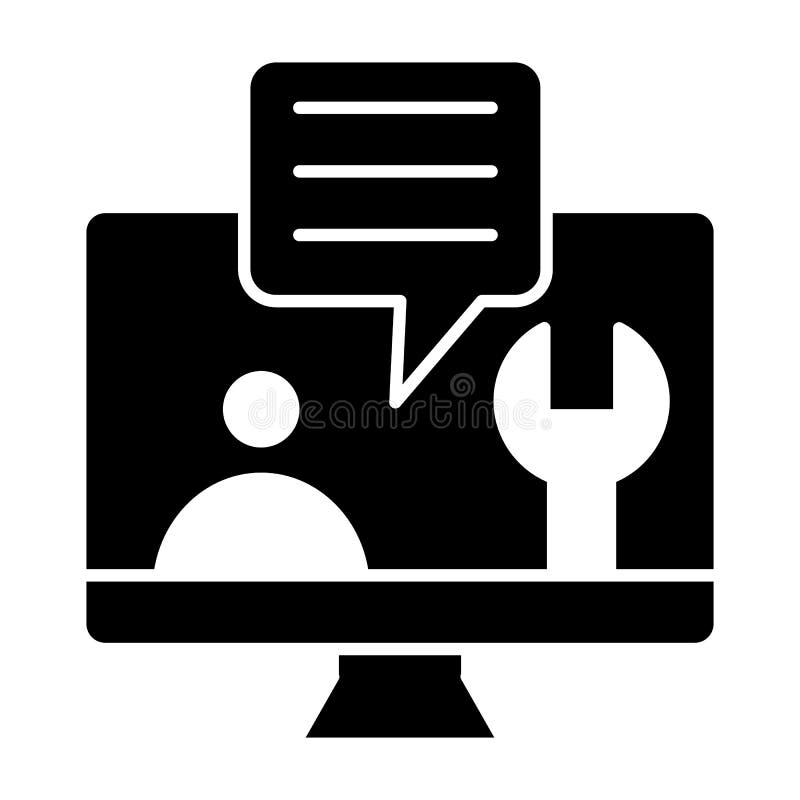 Repair Computer Icon. PC Laptop and Tool Sign Isolated on White. Flat ...