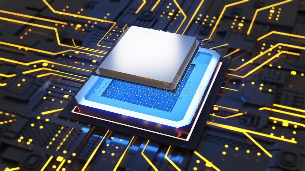 Computer System Connection Point,Abstract Technology of Central Processing Unit,working ...