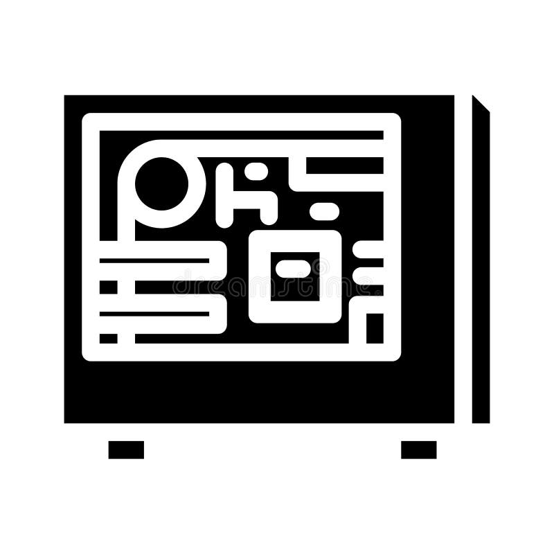 Computer System Glyph Icon Vector Illustration Stock Illustration ...