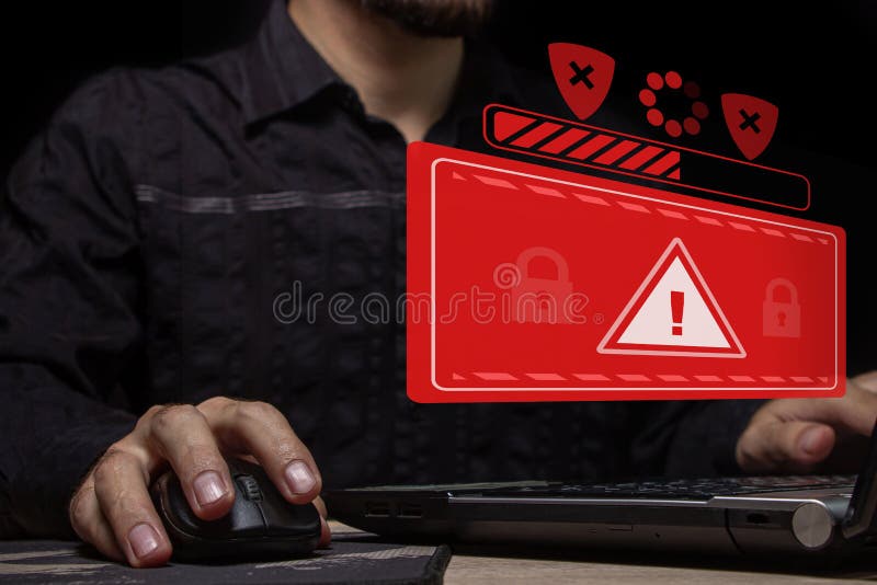 Computer System Hack Warning. the Concept of a Cyber Attack on a ...