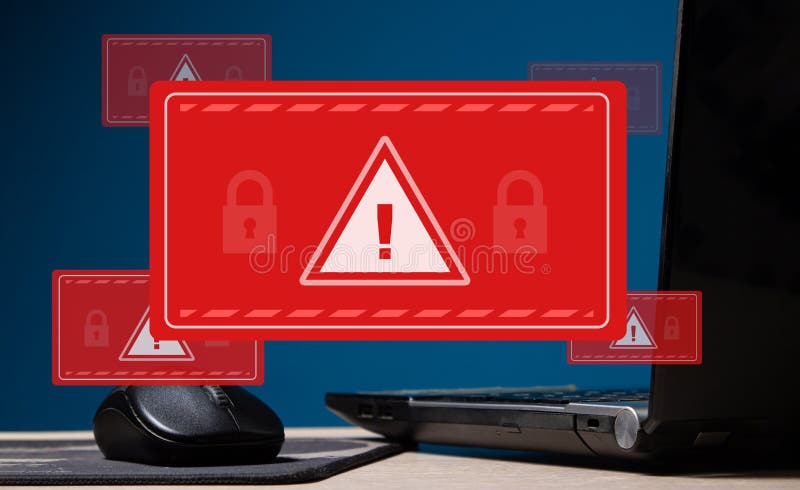 Computer System Hack Warning. the Concept of a Cyber Attack on a ...