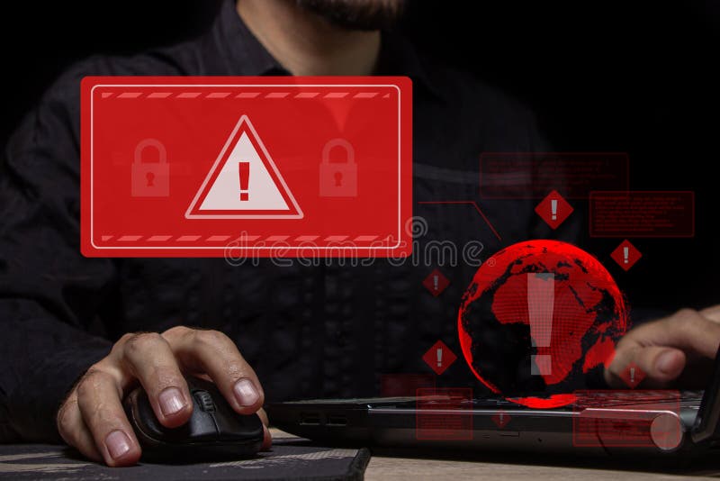 Computer System Hack Warning The Concept Of A Cyber Attack On A