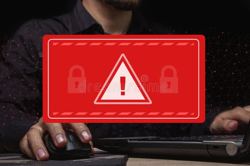 Computer System Hack Warning. the Concept of a Cyber Attack on a ...