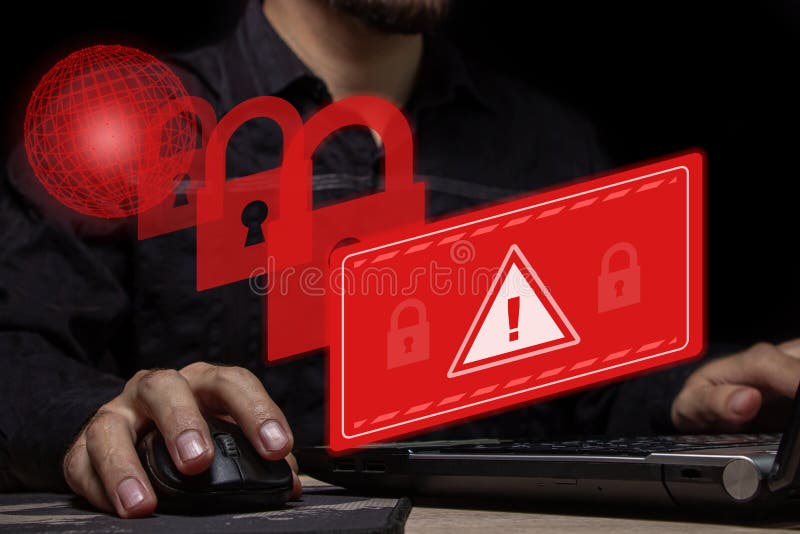 Computer System Hack Warning. the Concept of a Cyber Attack on a ...