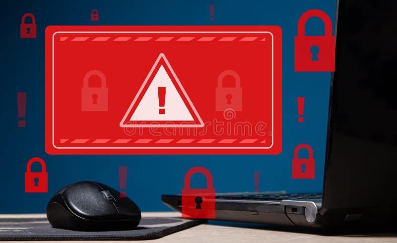 Computer System Hack Warning. the Concept of a Cyber Attack on a ...