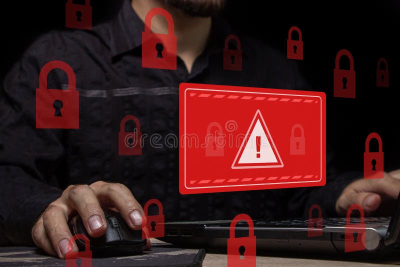 Computer System Hack Warning The Concept Of A Cyber Attack On A
