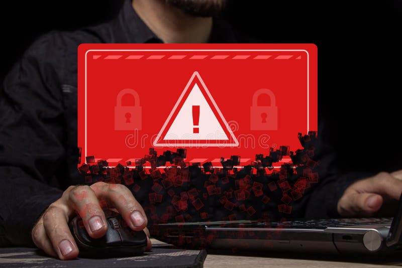 Computer System Hack Warning The Concept Of A Cyber Attack On A