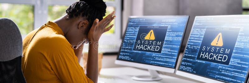 System Hacked Warning stock photo. Image of attack, cybersecurity ...