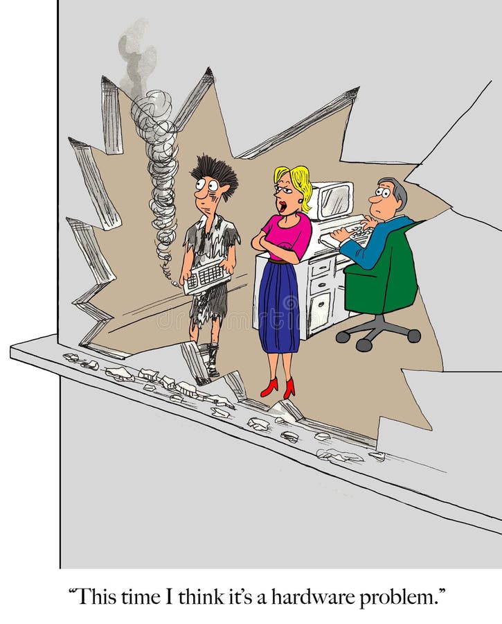 The Computer System Has Exploded Stock Illustration - Illustration of ...