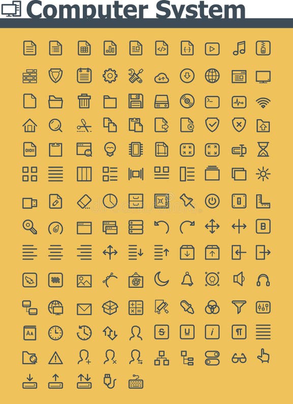 Computer system icon set stock vector. Illustration of pictogram - 38375629