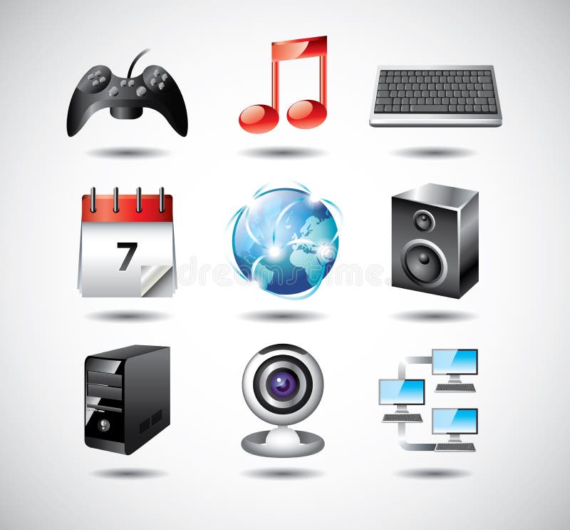 Computer system icon set stock vector. Illustration of pictogram - 38375629
