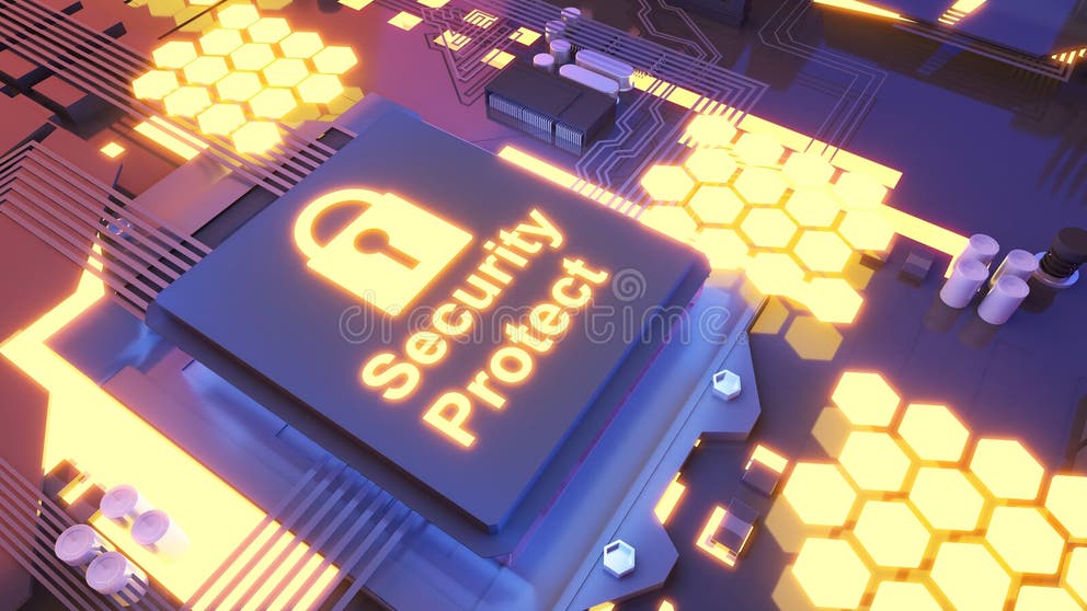 Computer System Illustration Security Protection System,cyber Defense ...