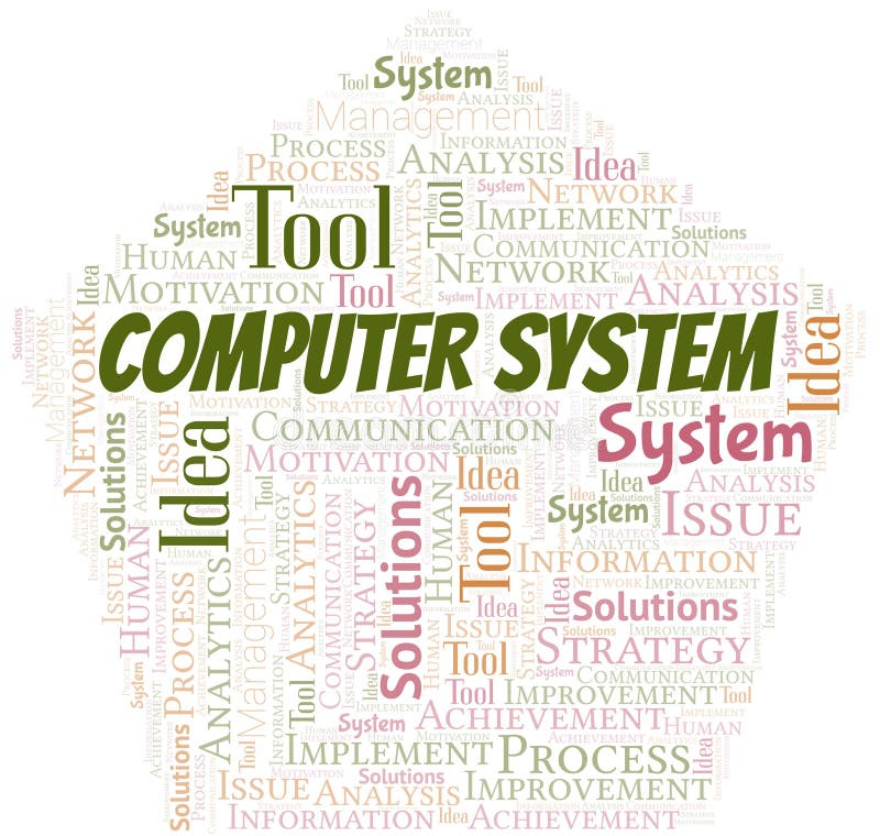 Computer System Integration Typography Vector Word Cloud. Stock Vector ...