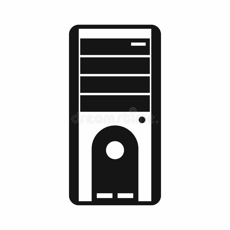 Computer System Unit Icon, Simple Style Stock Vector - Illustration of ...