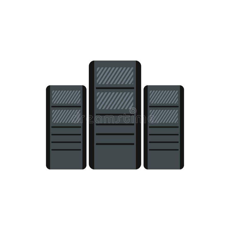 Computer System Units Icon, Flat Style Stock Vector - Illustration of ...