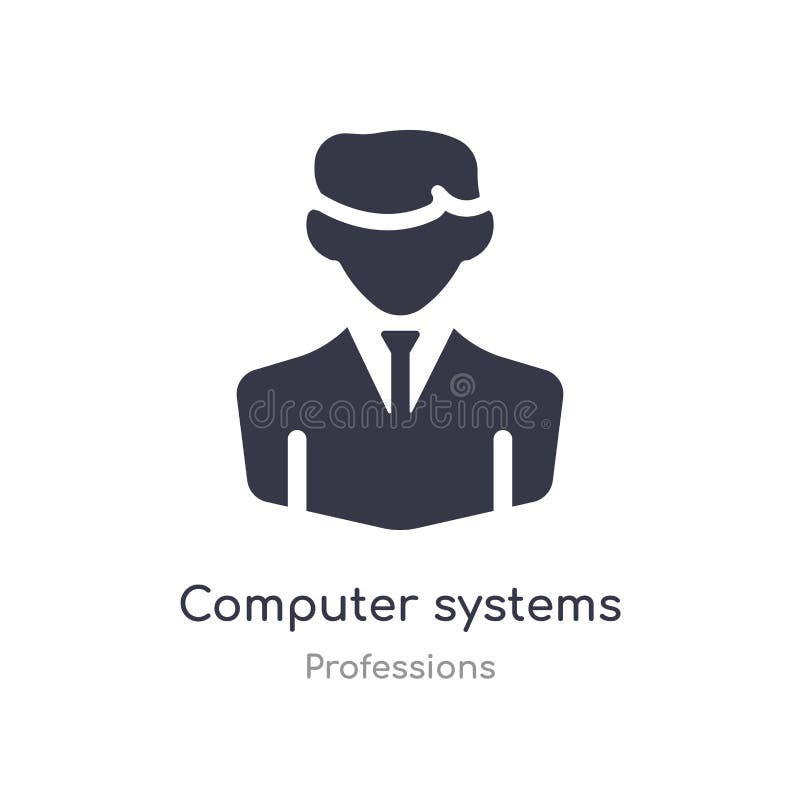 Computer Systems Analyst Linear Icon. Modern Outline Computer Sy Stock ...