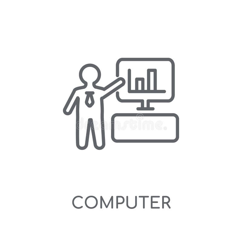 Computer Systems Analyst Linear Icon. Modern Outline Computer Sy Stock ...