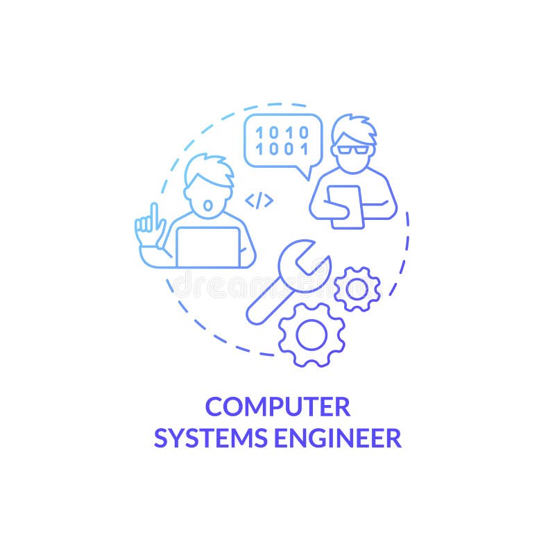 Computer Systems Engineer Blue Gradient Concept Icon Stock Vector ...