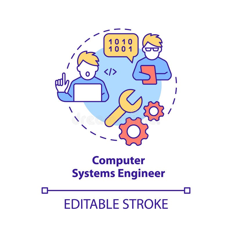 Computer Systems Engineer Concept Icon Stock Vector - Illustration of graphic, icon: 237714227
