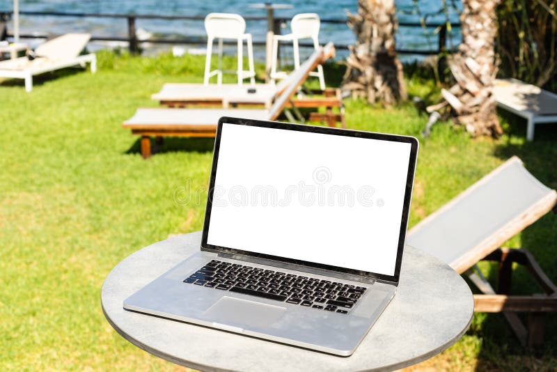 Computer on Table Background As a Pool. Editorial Photography - Image ...