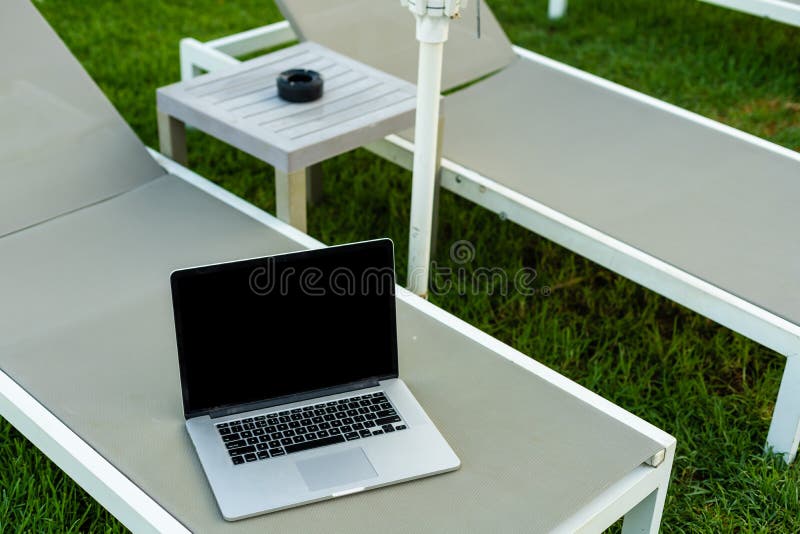 Computer on Table Background As a Pool. Editorial Photography - Image ...