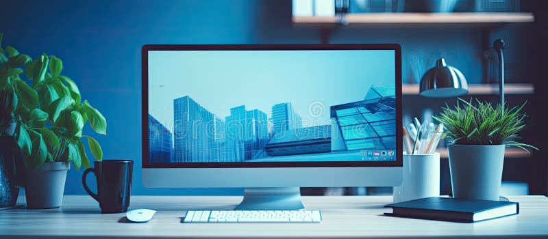 Computer with Charts and Graphs Computer with Charts Computer on the ...