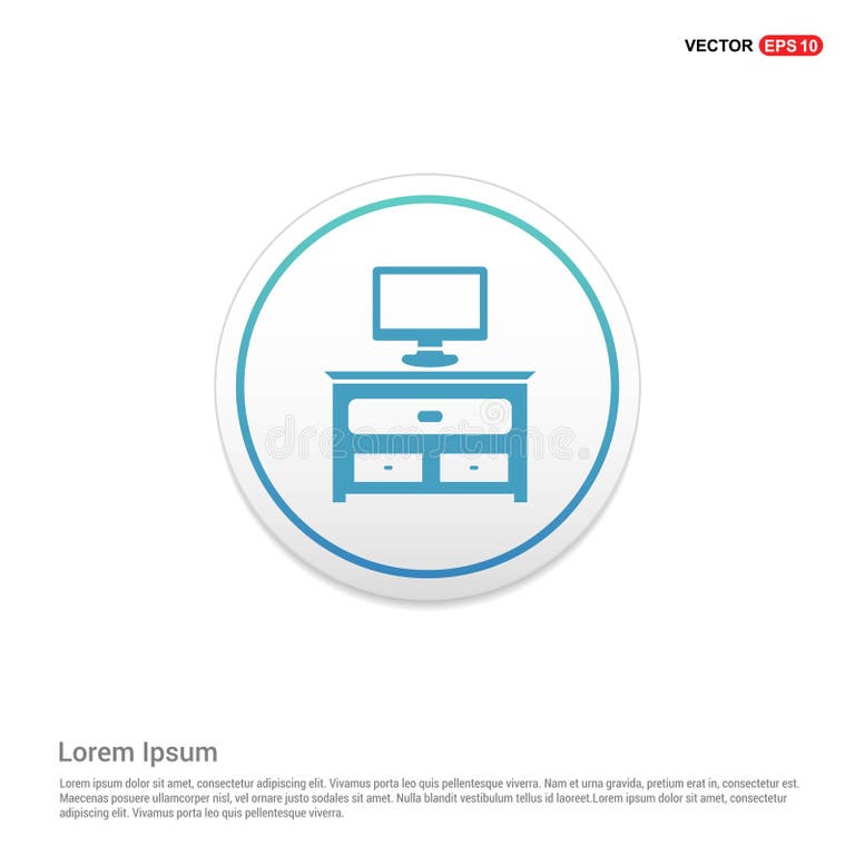 Computer Table Icon Hexa White Background Icon Template Stock Vector ...