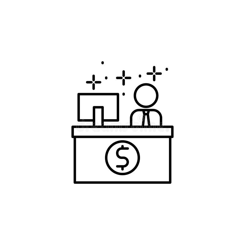 Computer Table Man Dollar Icon. Element of Management Icon Stock ...
