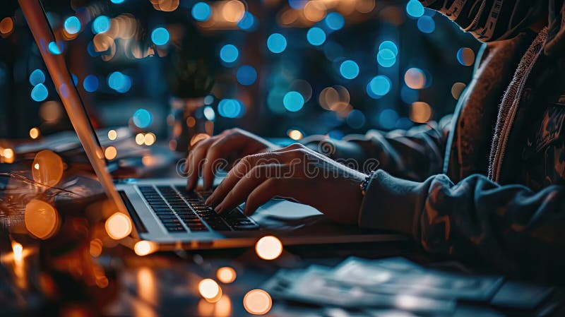 Computer on the Table and Money Stock Photo - Image of bill, finance ...