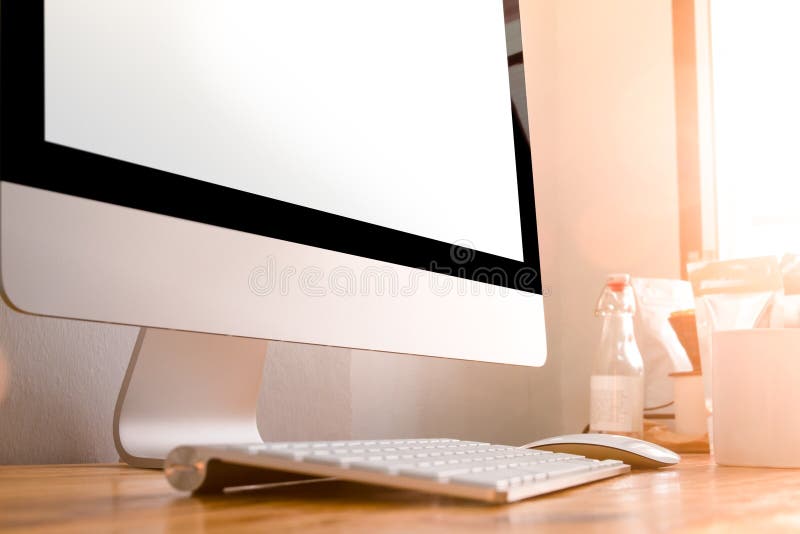 Computer on table stock image. Image of design, creativity - 71562313