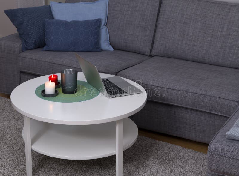 Computer on the table stock image. Image of sofa, table - 70932361